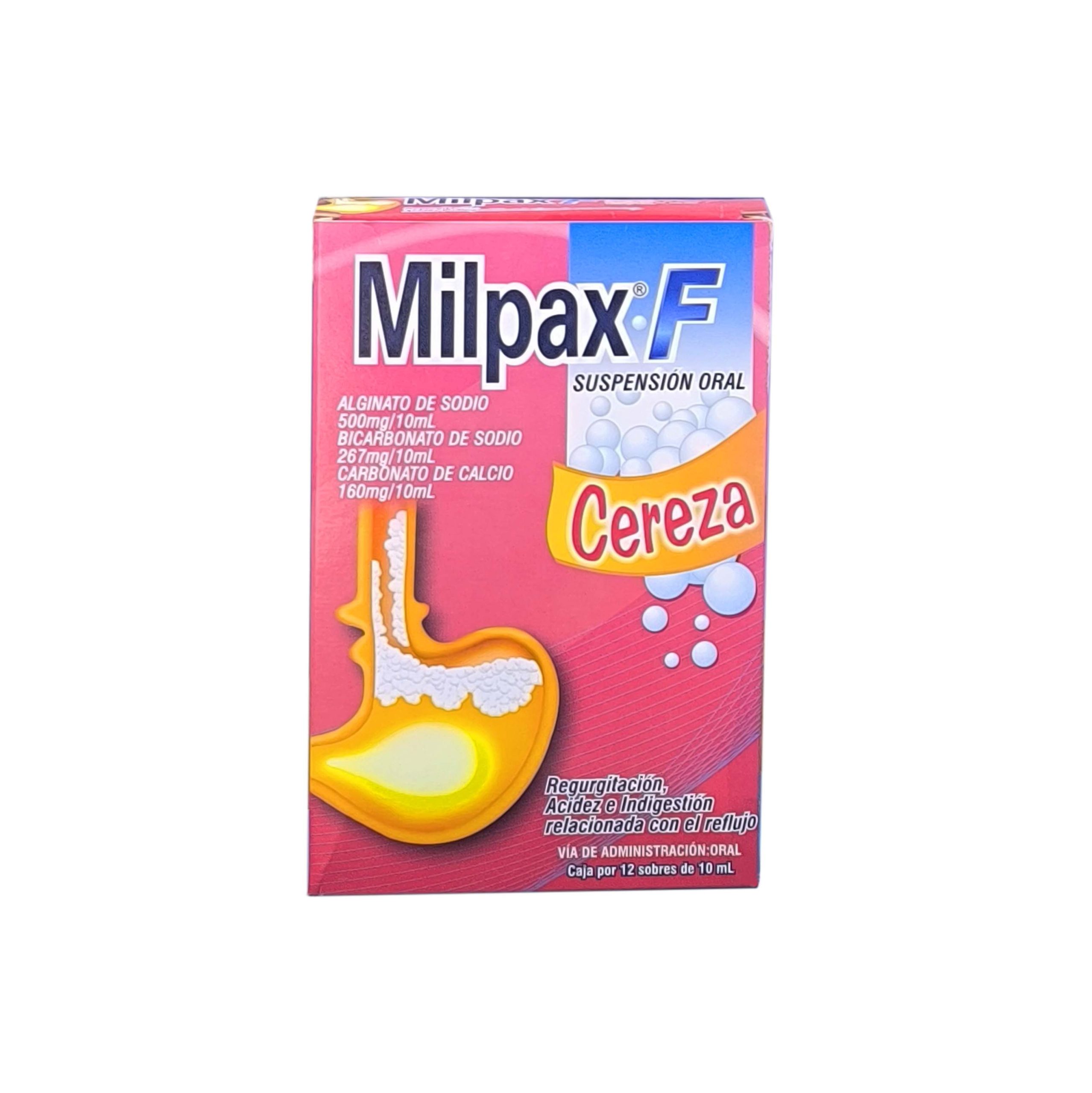 MILPAX-F SOBRE SABOR CEREZA X 12 UNIDADES - Farma Solucion Botica